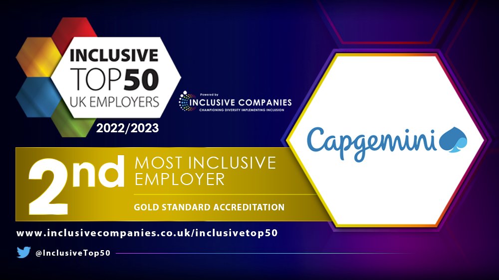 Capgemini is named as a Top 50 Inclusive Employer in the UK
