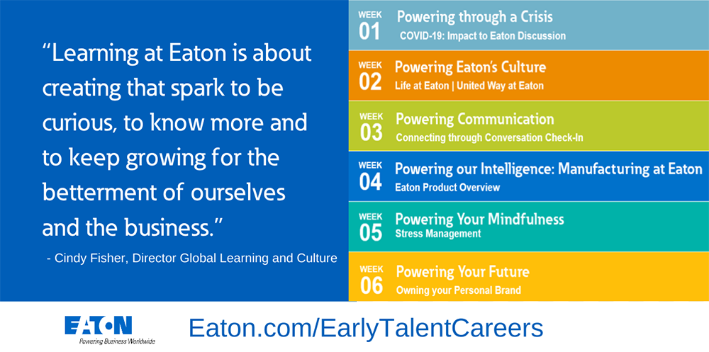 Eaton's virtual interns participated in a six-part learning series